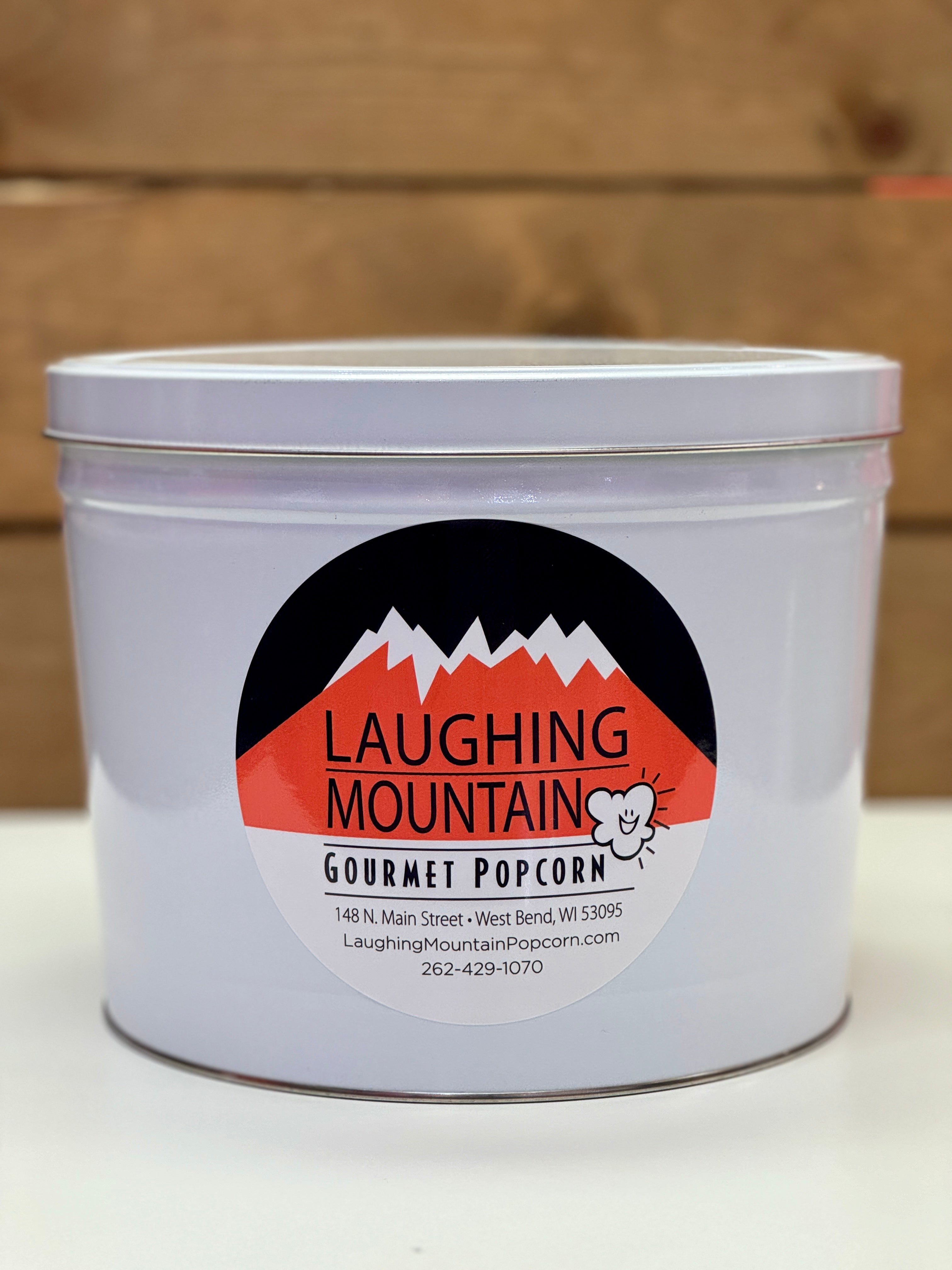 2-Gallon Popcorn Tins – Laughing Mountain Gourmet Popcorn